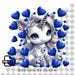 Valentine's Day Unicorn PNG: Blue Hearts, Glitter Sparkle Design - Etsy