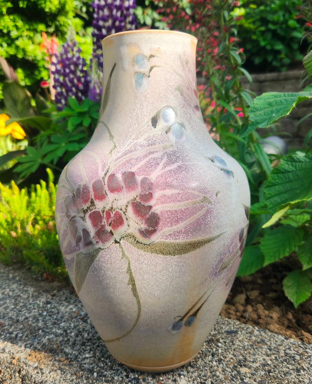 Vintage 1980s Robin Hopper Clematis Series Vase BC Pottery Studio ...