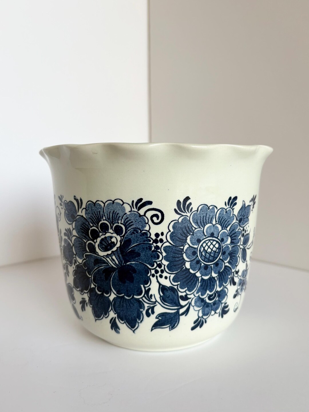 Blauw Delfts Diesel Blue Floral Scalloped Edge Dutch 6.5" Pottery ...