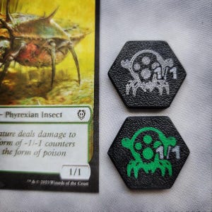 Compact Sized 1/1 Phyrexian Mite Tokens / Phyrexian Insect Tokens (set ...