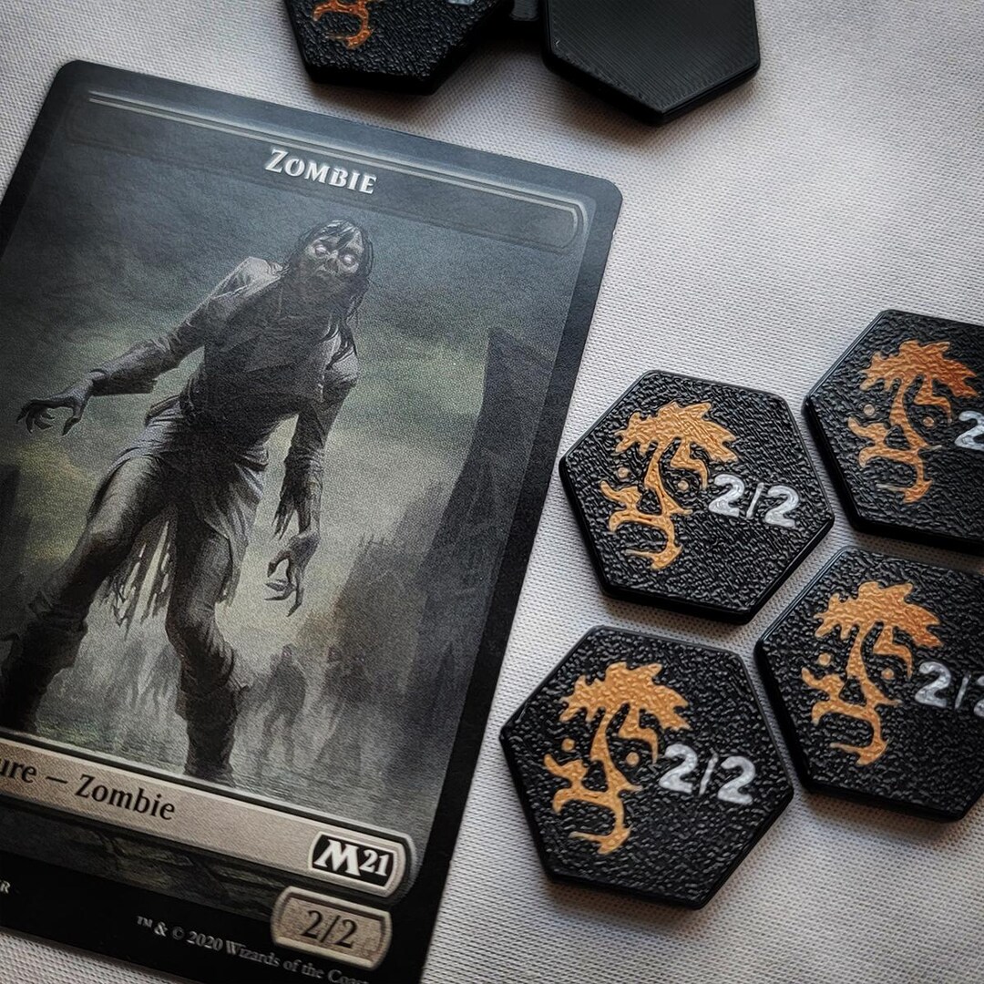 Compact Sized Zombie Tokens - 2/2, 3/3, or 4/4 - (set of 18) With Case ...