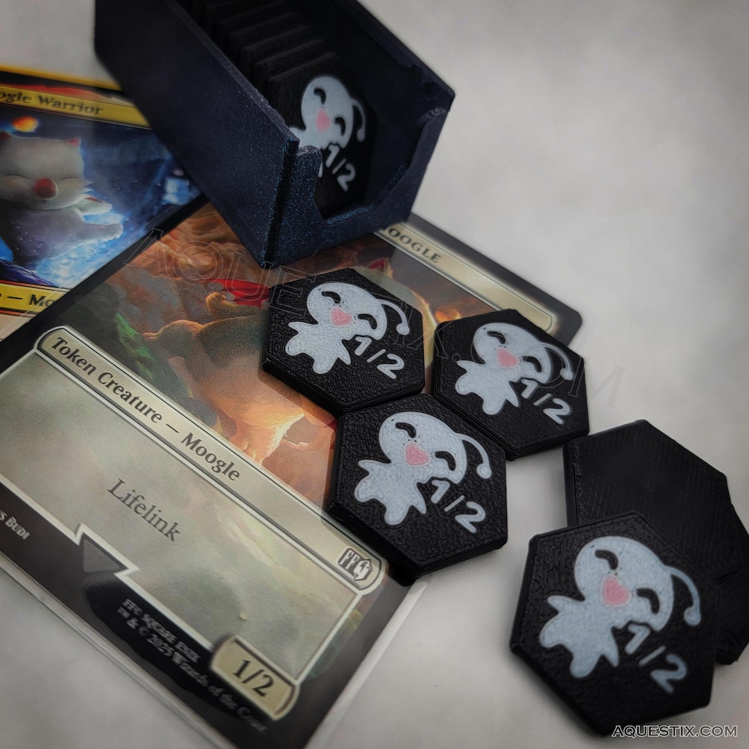 MTG Moogle Tokens: 1/2, 18x Tokens With Case - Etsy