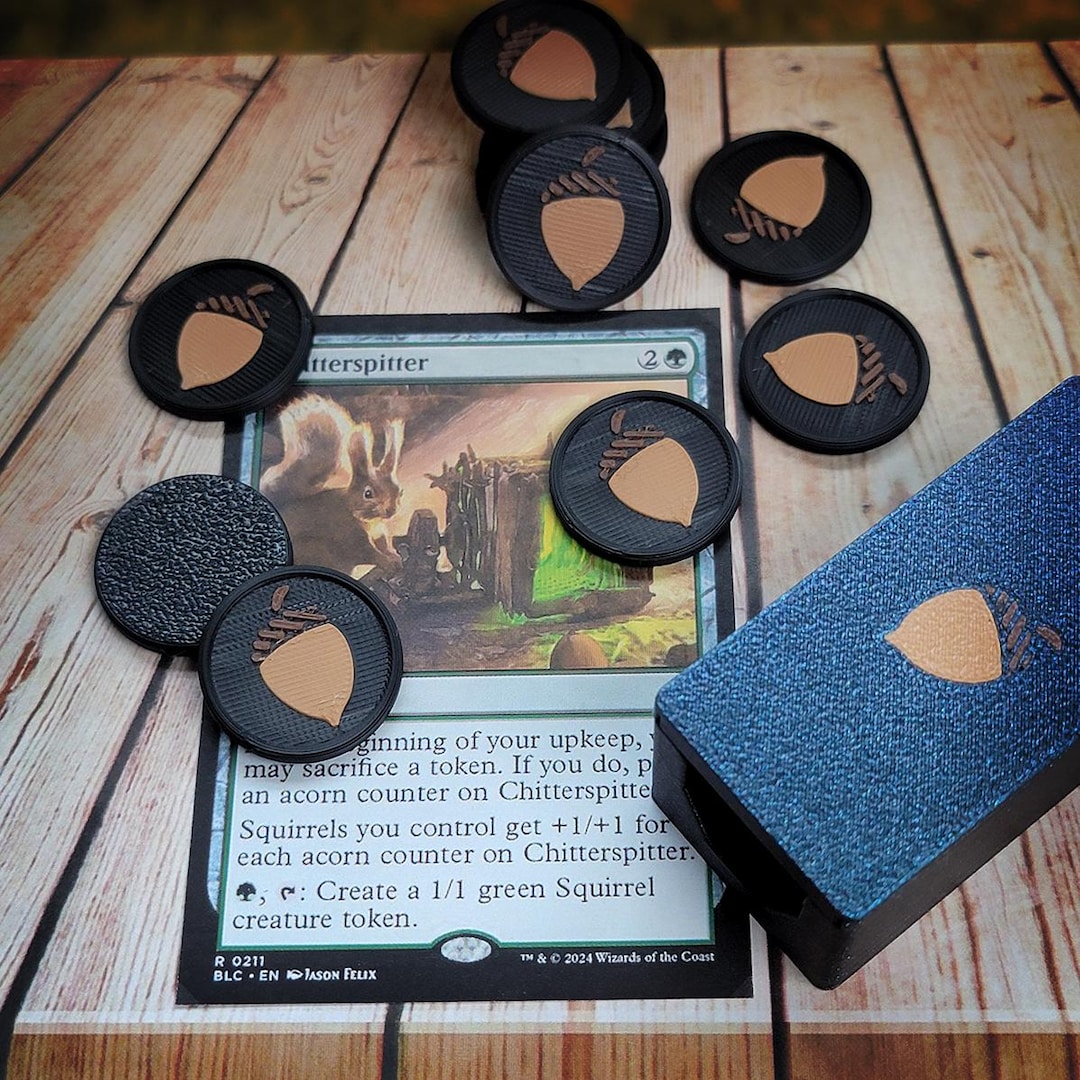 Acorn Counter Set With Case for Magic the Gathering (MTG) Compatible ...