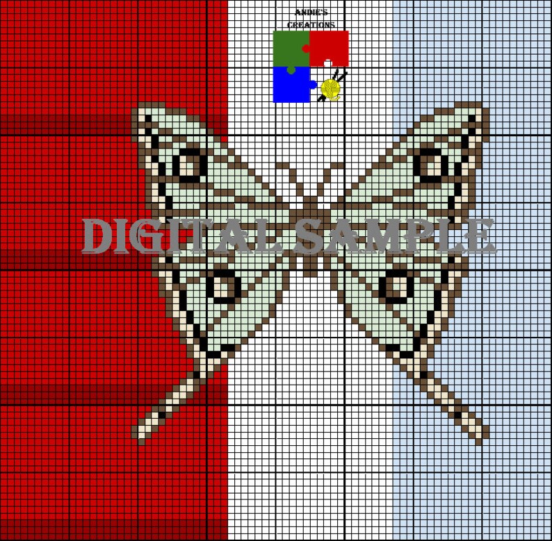 Spanish Moon Moth on Corner of House Grid Pattern 80x80 for Crochet ...