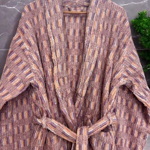 Multicolor Bubble Turkish Long Bathrobe, Unisex Premium Quality Thick ...
