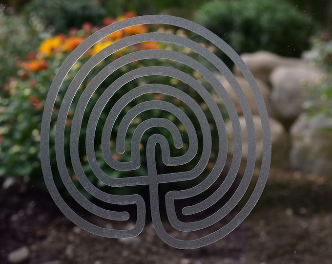 Classic 7 Circuit Labyrinth Etched Glass Vinyl Decal - Etsy