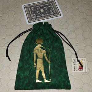 Egyptian Thoth Ankh Tarot Dice Green Bag - Etsy