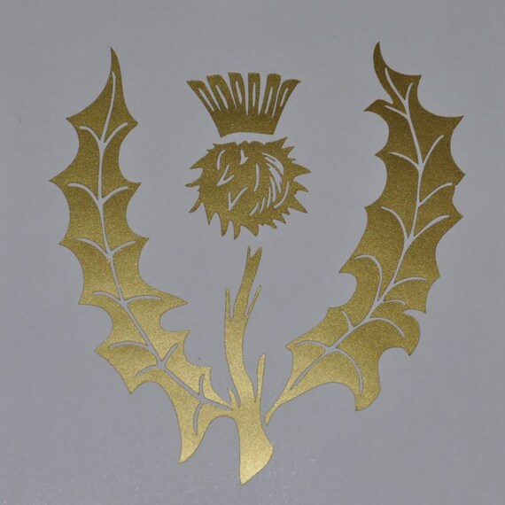 Scottish Thistle Gold Heraldic Vinyl Decal - Etsy