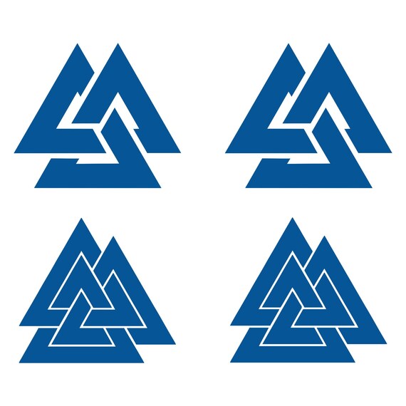 Viking Valknut SET of 4 Blue Vinyl Decals | Etsy