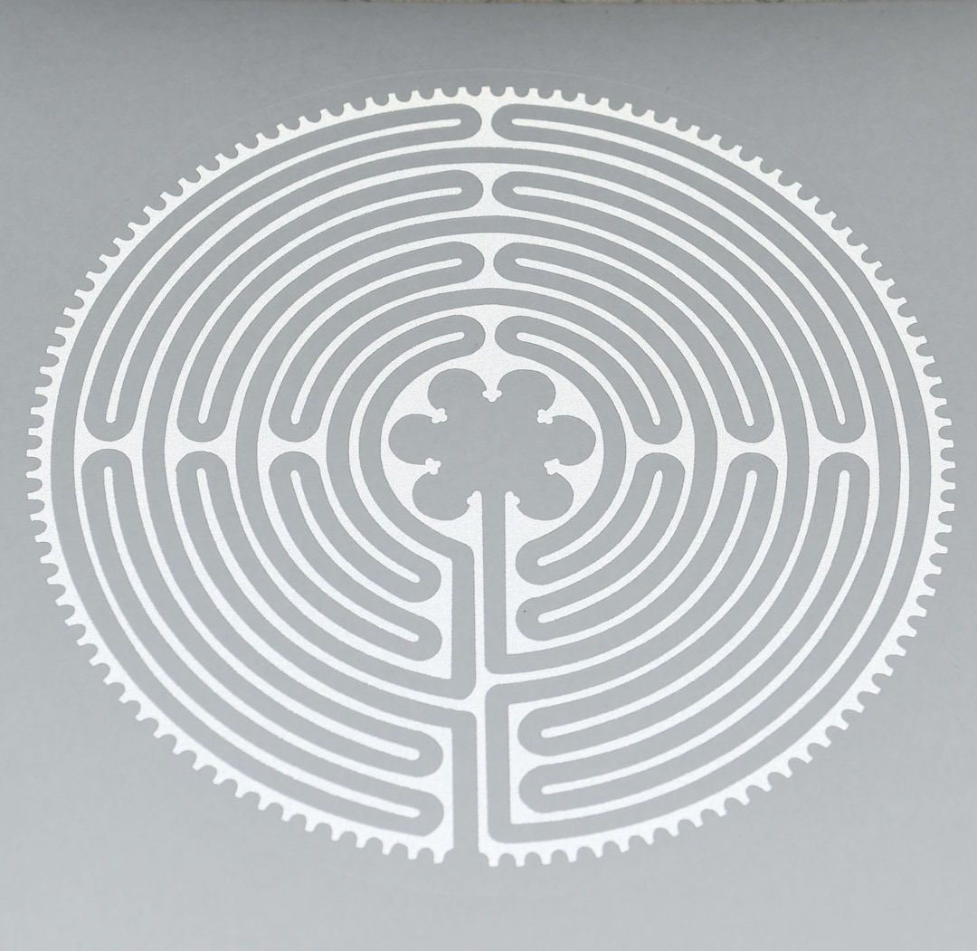 Chartres REFLECTIVE White Labyrinth Vinyl Decal - Etsy
