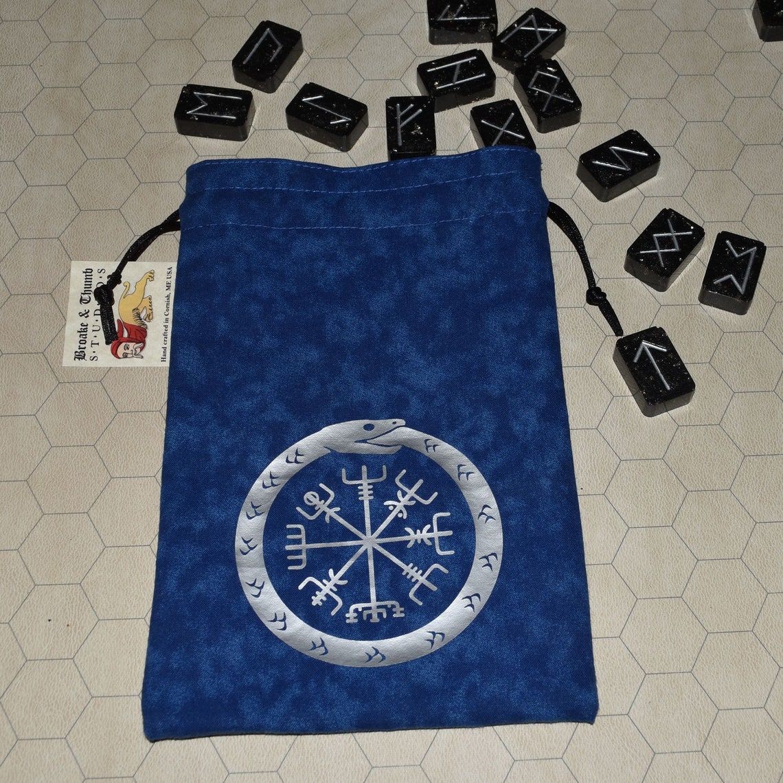 Ouroboros Vegvisir Viking Compass Rune Dice Bag - Etsy
