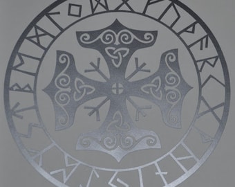 Viking Protection Runes Talisman Etched Glass Vinyl Decal - Etsy