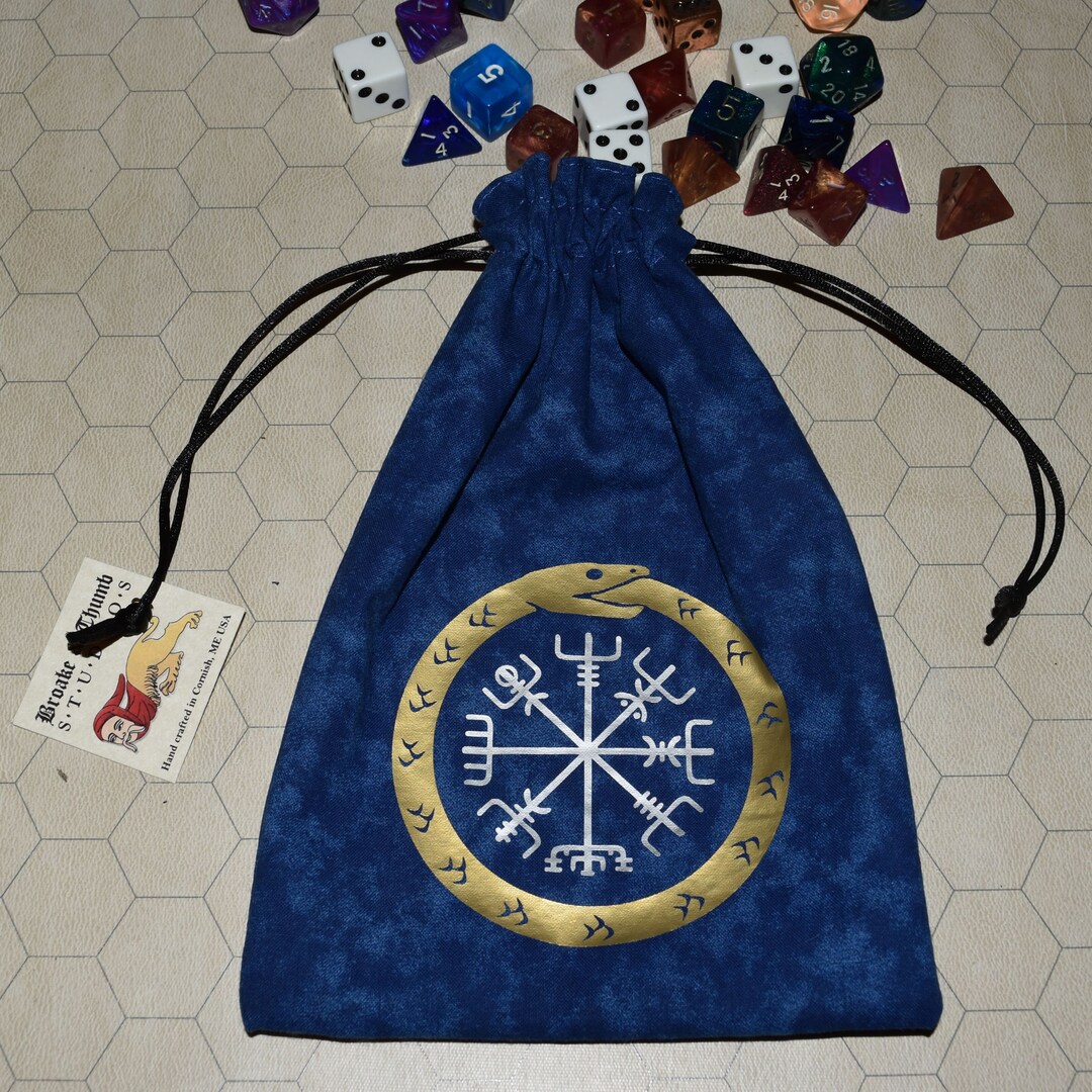 Ouroboros Vegvisir Viking Compass Rune Dice Bag - Etsy