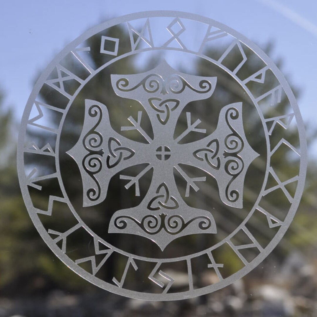 Viking Protection Runes Talisman Etched Glass Vinyl Decal - Etsy