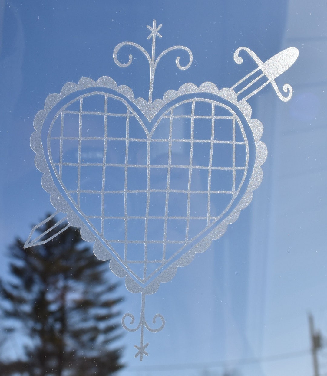 Erzulie Dantor Voodoo Veve Etched Glass Vinyl Decal - Etsy