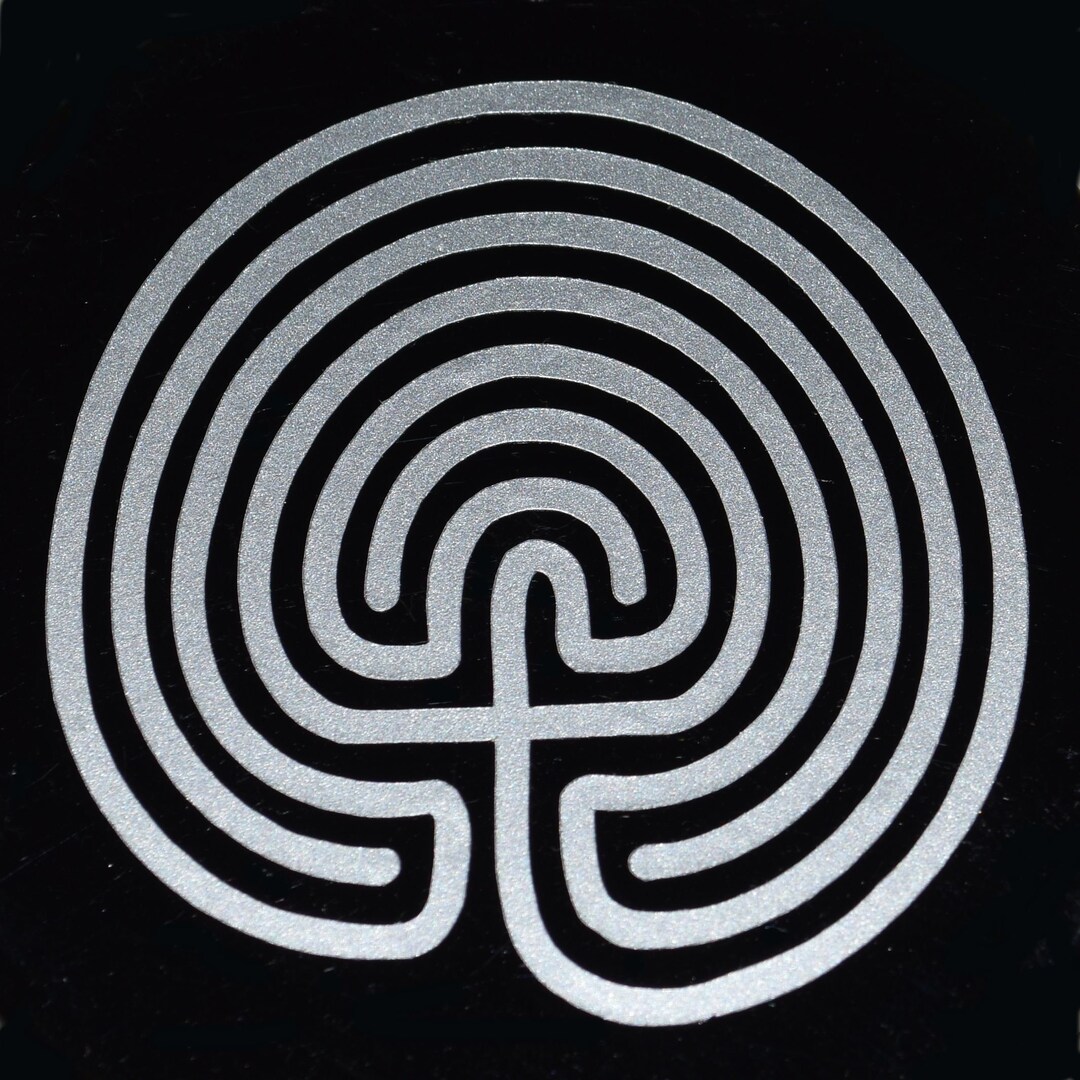 Labyrinth SET of 4 Silver Classic 7 Circuit Vinyl Decals - Etsy