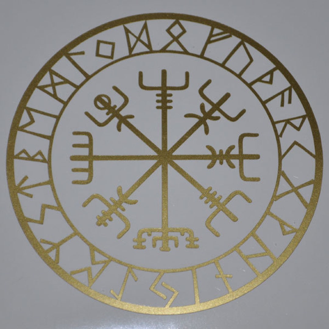 Vegvisir Viking Compass Talisman Gold Vinyl Decal - Etsy