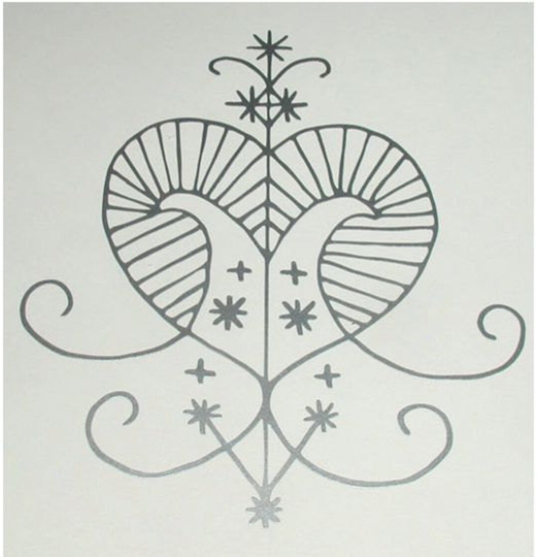Erzulie Voodoo Veve Silver Vinyl Decal - Etsy