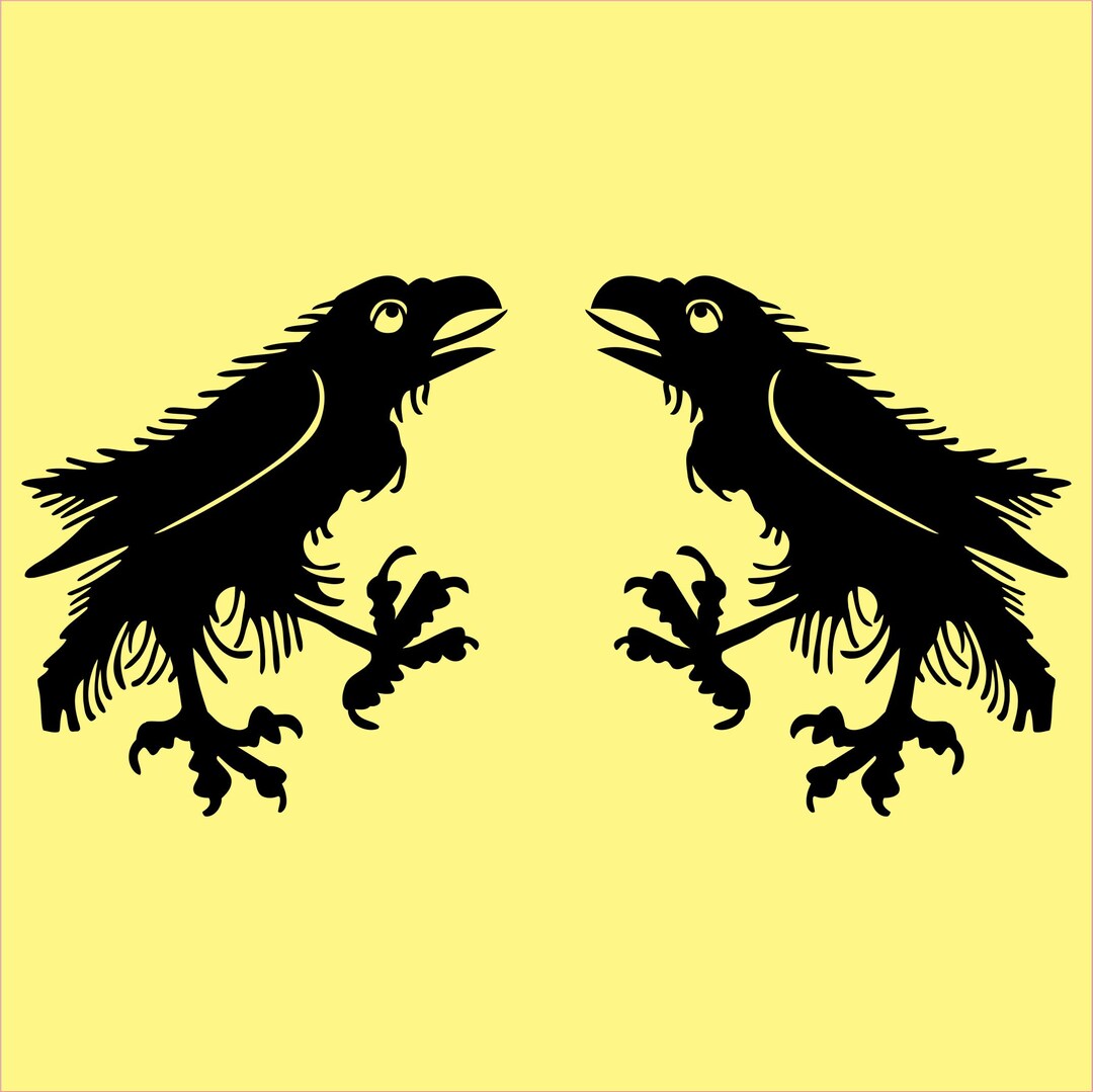 Passant Raven Black Medieval Raven Crow Vinyl Decals - Etsy