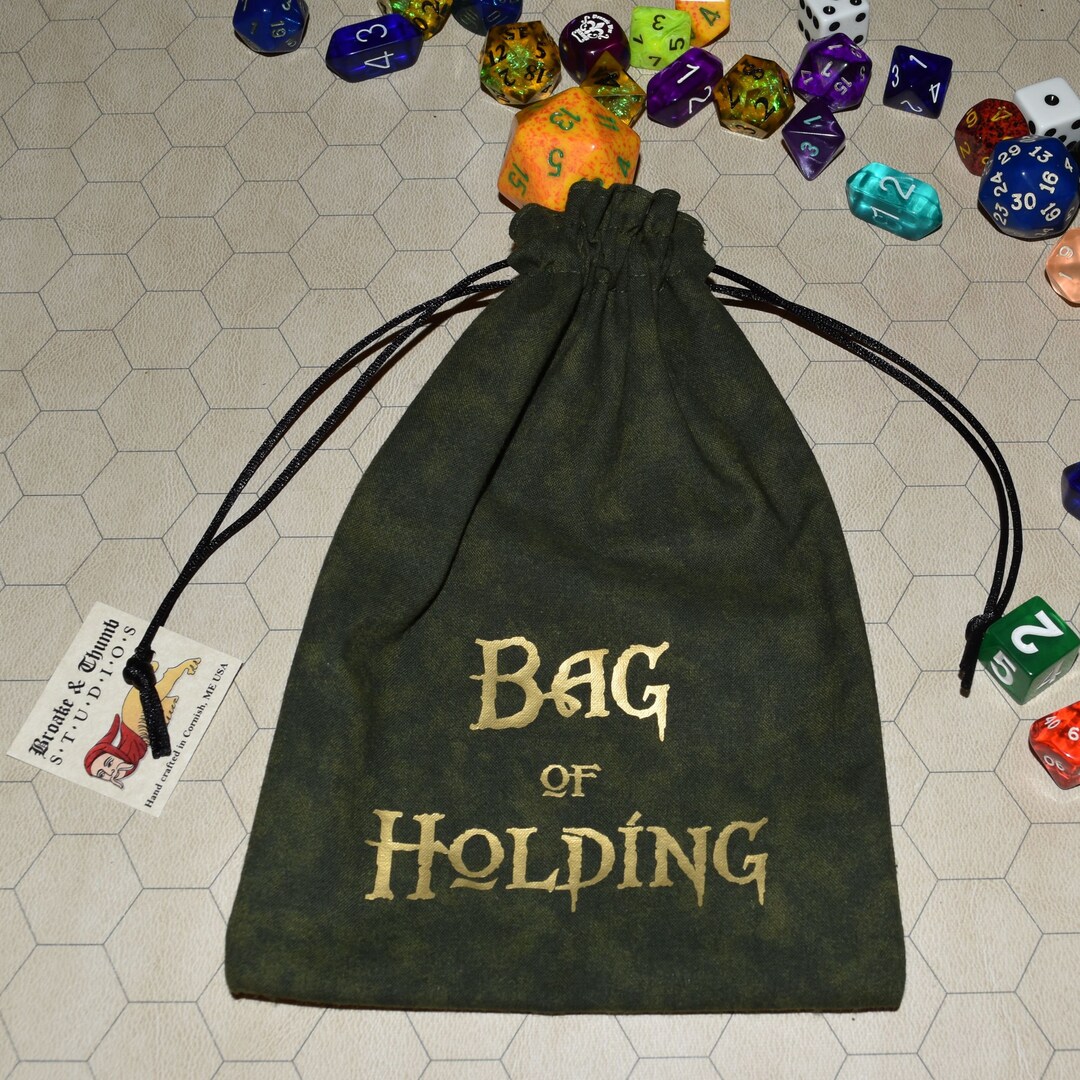 BAG of HOLDING Dungeons and Dragons Green Dice - Etsy