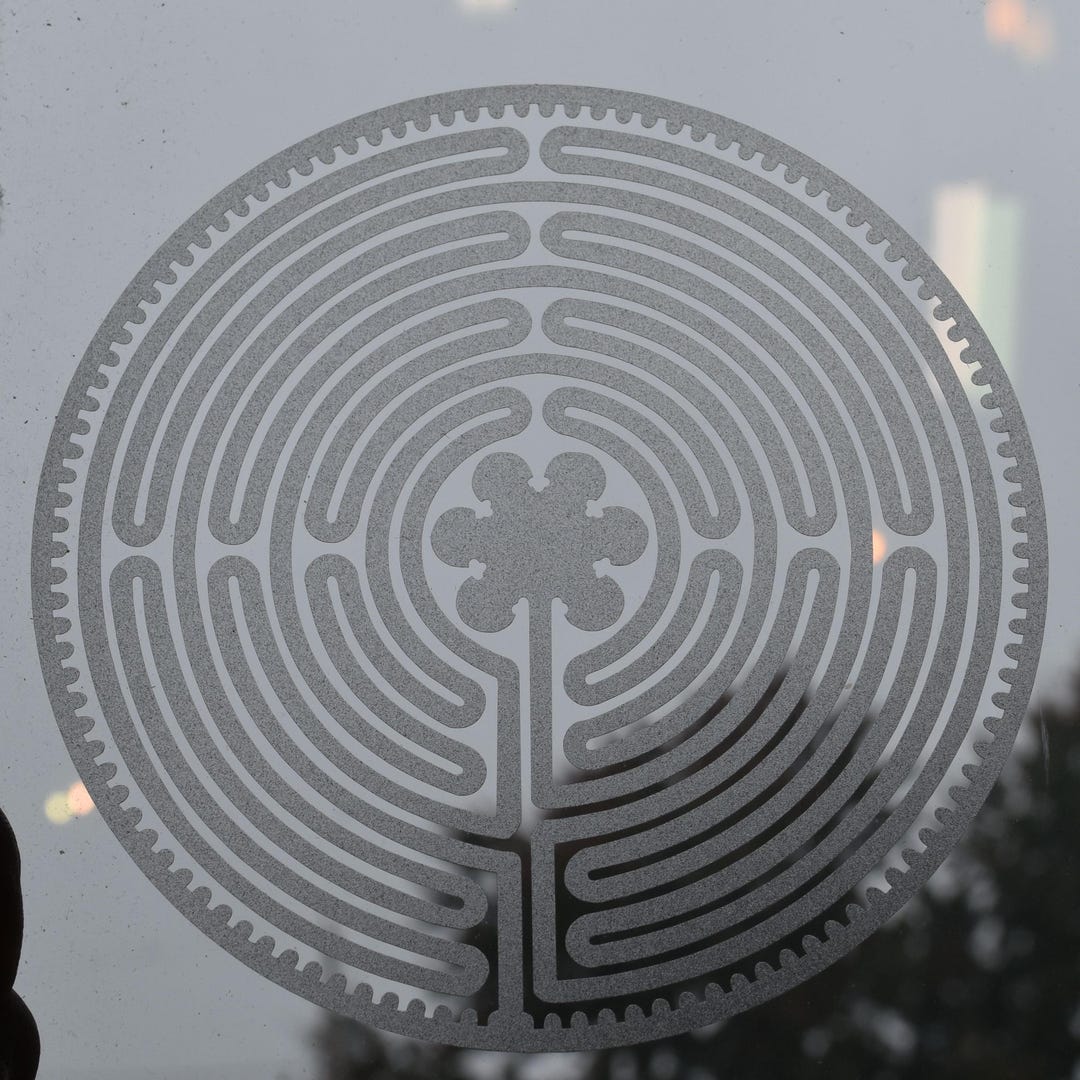 Chartres Cathedral Labyrinth Etched Glass Vinyl Decal - Etsy