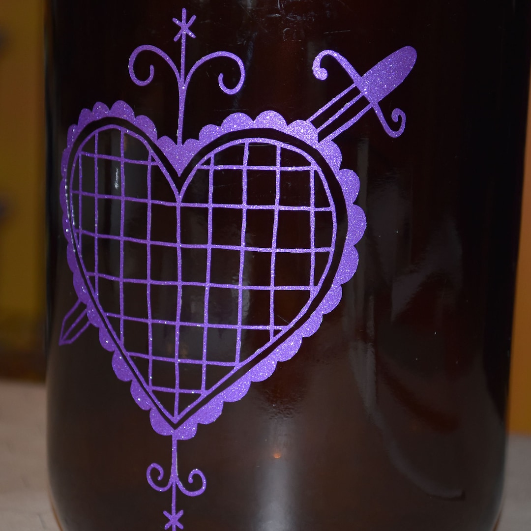 Erzulie Dantor Voodoo Veve Metallic Purple Vinyl Decal - Etsy