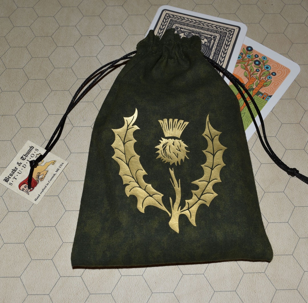 Scottish Thistle Tarot Rune Dice Green Bag - Etsy