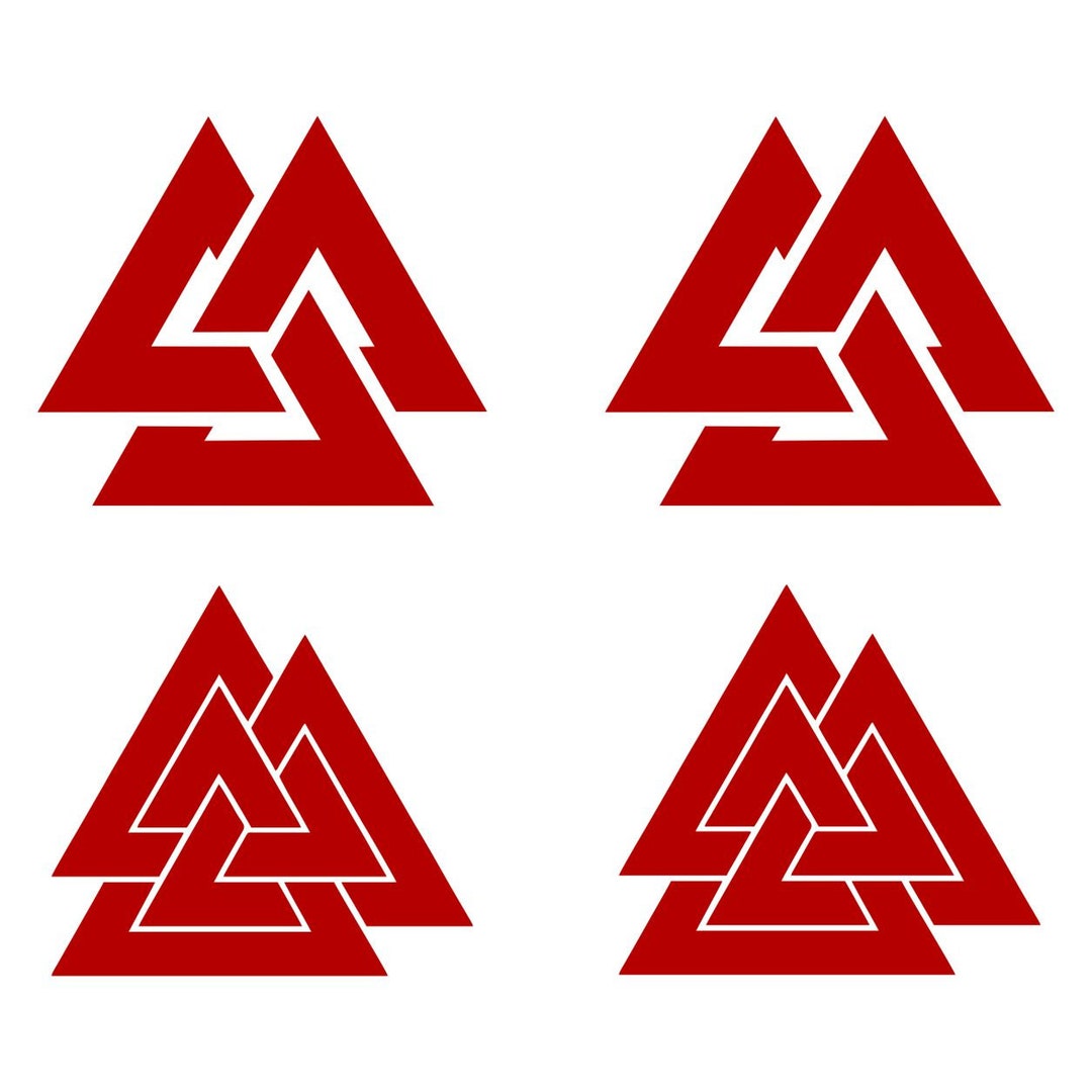 Viking Valknut SET of 4 Red 1.5" Vinyl Decals - Etsy