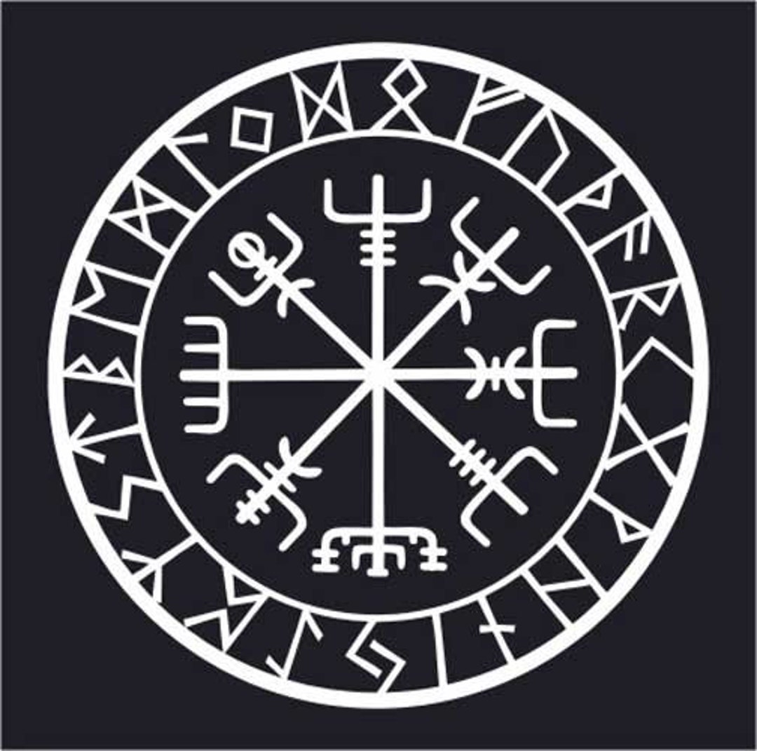 Viking Protection Runes Vegvisir Compass Talisman White Vinyl Decal - Etsy