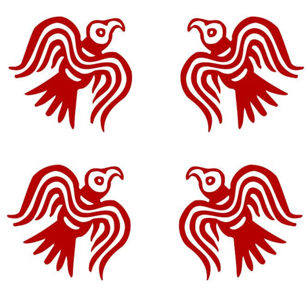 Viking Raven SET of 4 Red Vinyl Decal - Etsy