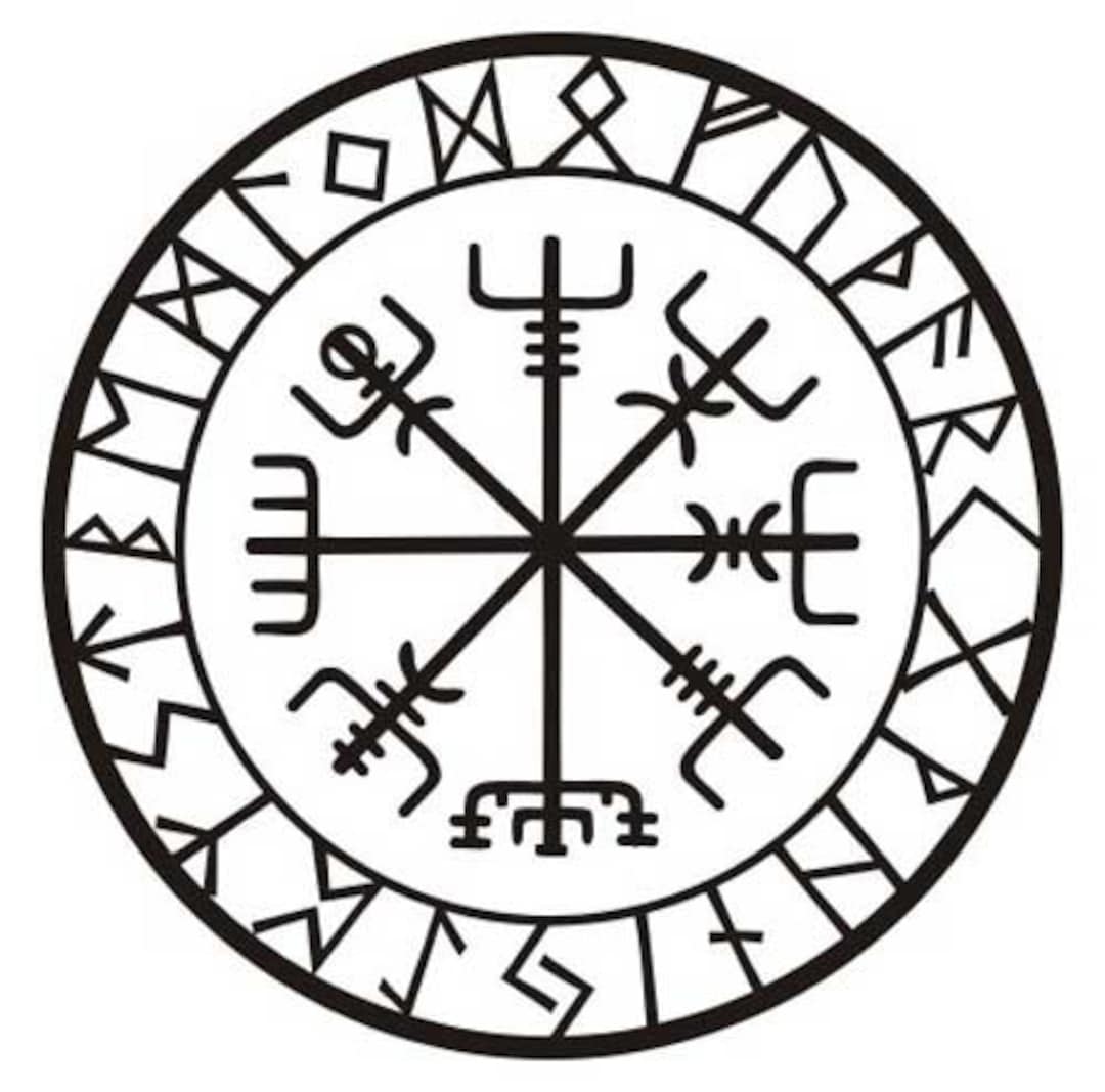 Vegvisir Viking Compass Talisman MATTE BLACK Vinyl Decal - Etsy