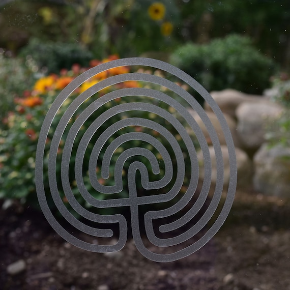 Classic 7 Circuit Labyrinth Etched Glass Vinyl Decal | Etsy