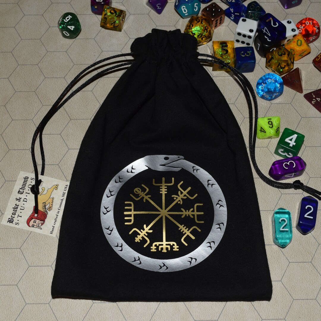 Ouroboros Vegvisir Viking Compass Rune Dice Bag - Etsy