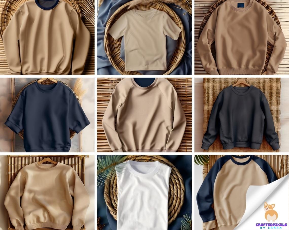 Gildan 64000 Flatlay T-shirt Mockup Bundle Real Model Mock Neutral ...