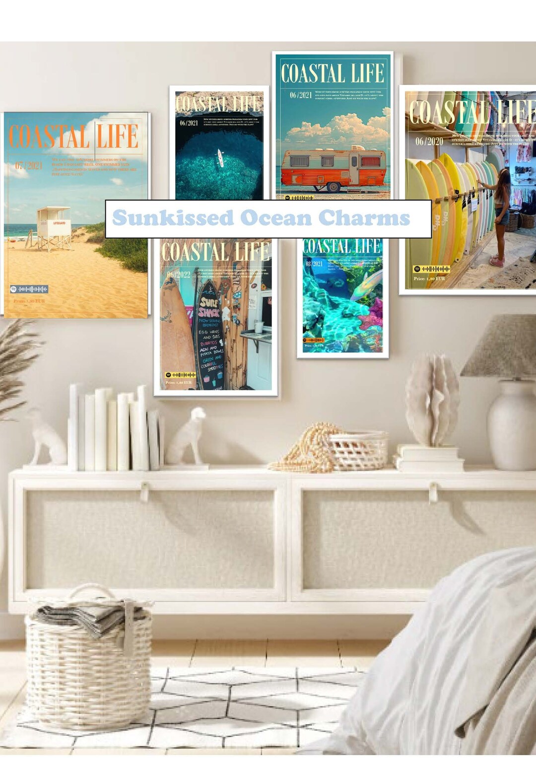 Coastal Life Surfer Poster 20 Pcs MEGA Bundel Vintage Magazine Coconut ...