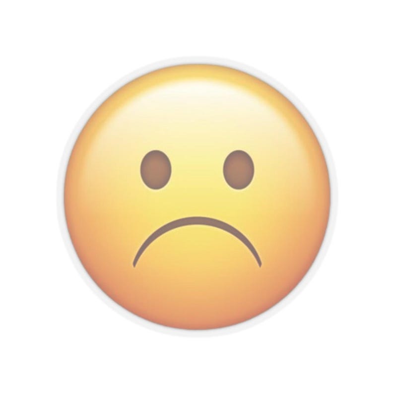 Sad Emote Kiss-cut Stickers, Monochrome Text Sticker, Vintage Style ...