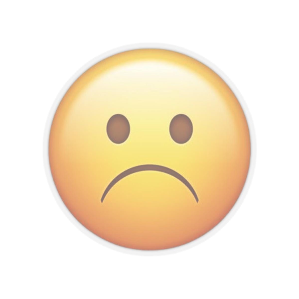 Sad Emote Kiss-cut Stickers, Monochrome Text Sticker, Vintage Style ...