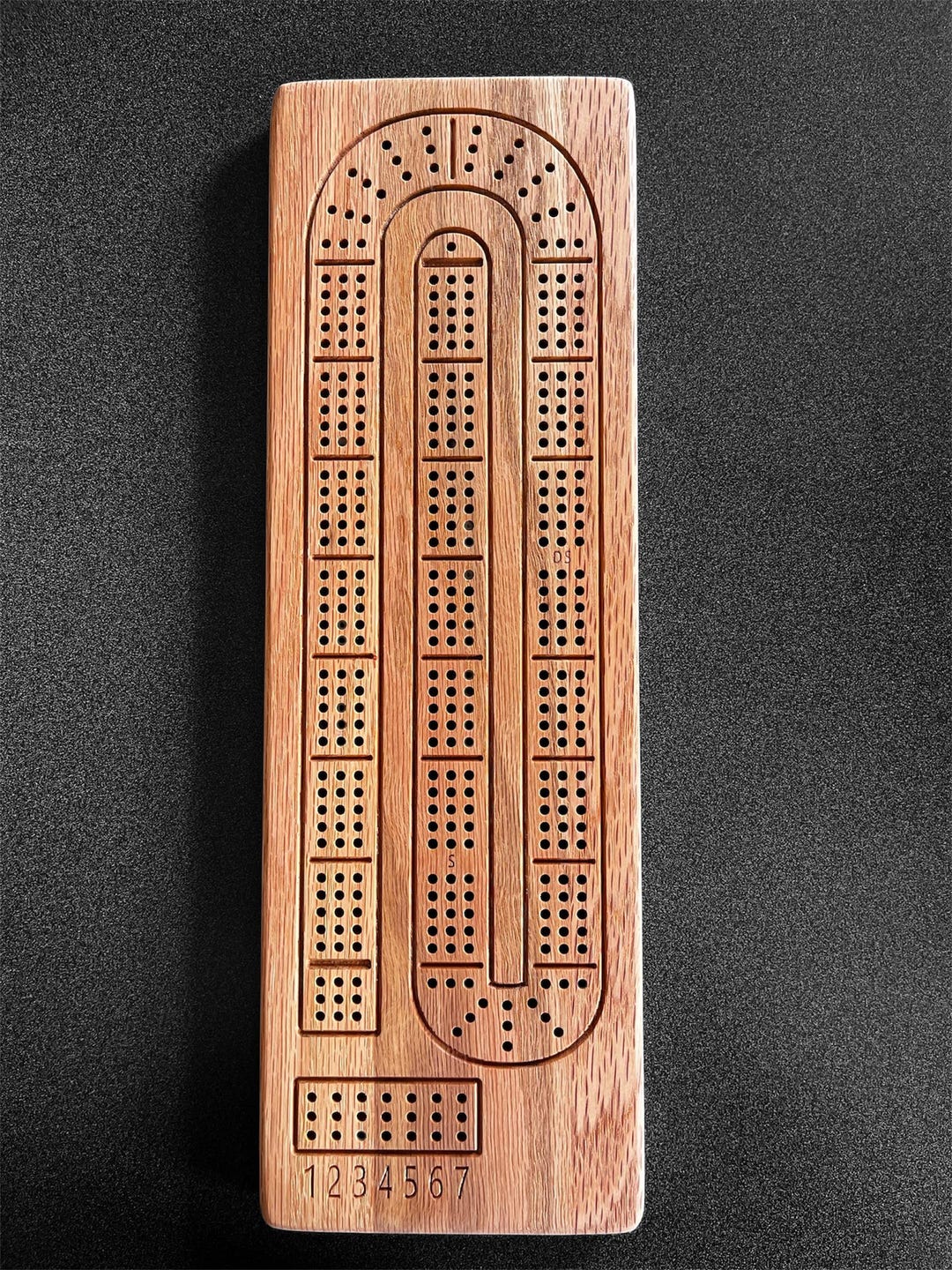 3 Player Cribbage Board – Red Oak Paper Clip Style – CNC Carved Game ...