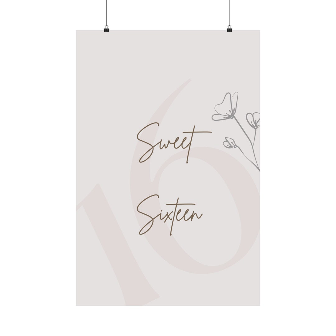 Sweet Sixteen Poster - Etsy