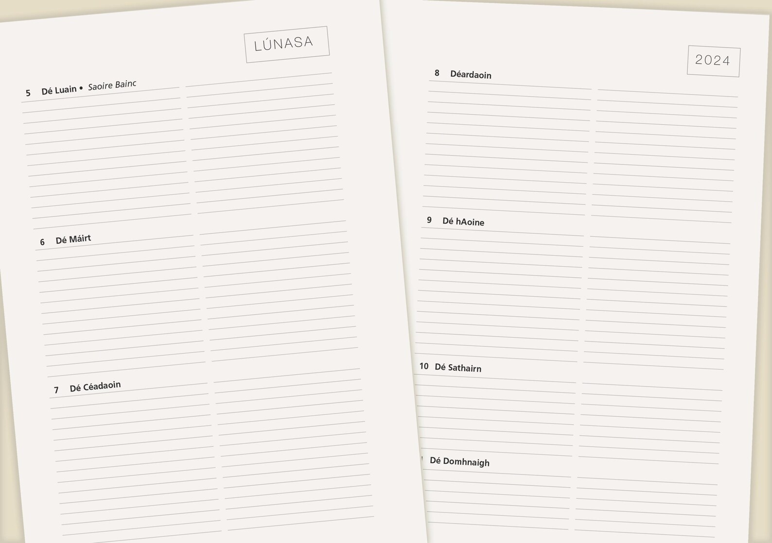 Printable Instant Download Diary Dialann Acadúil, as Gaeilge Irish ...
