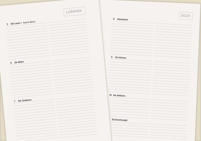 Printable Instant Download Diary Dialann Acadúil, as Gaeilge Irish ...