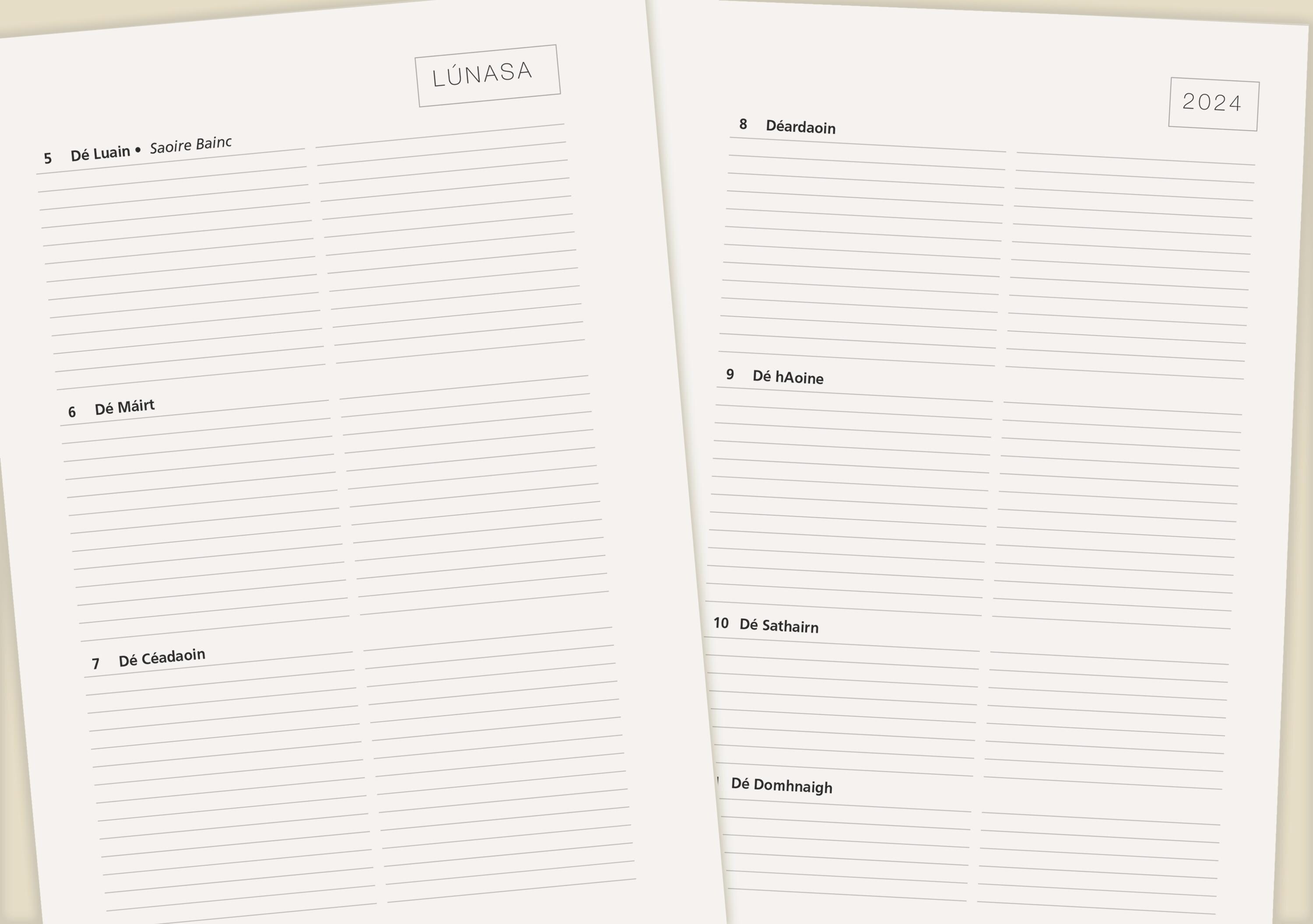 Printable Instant Download Diary Dialann Acadúil, as Gaeilge Irish ...