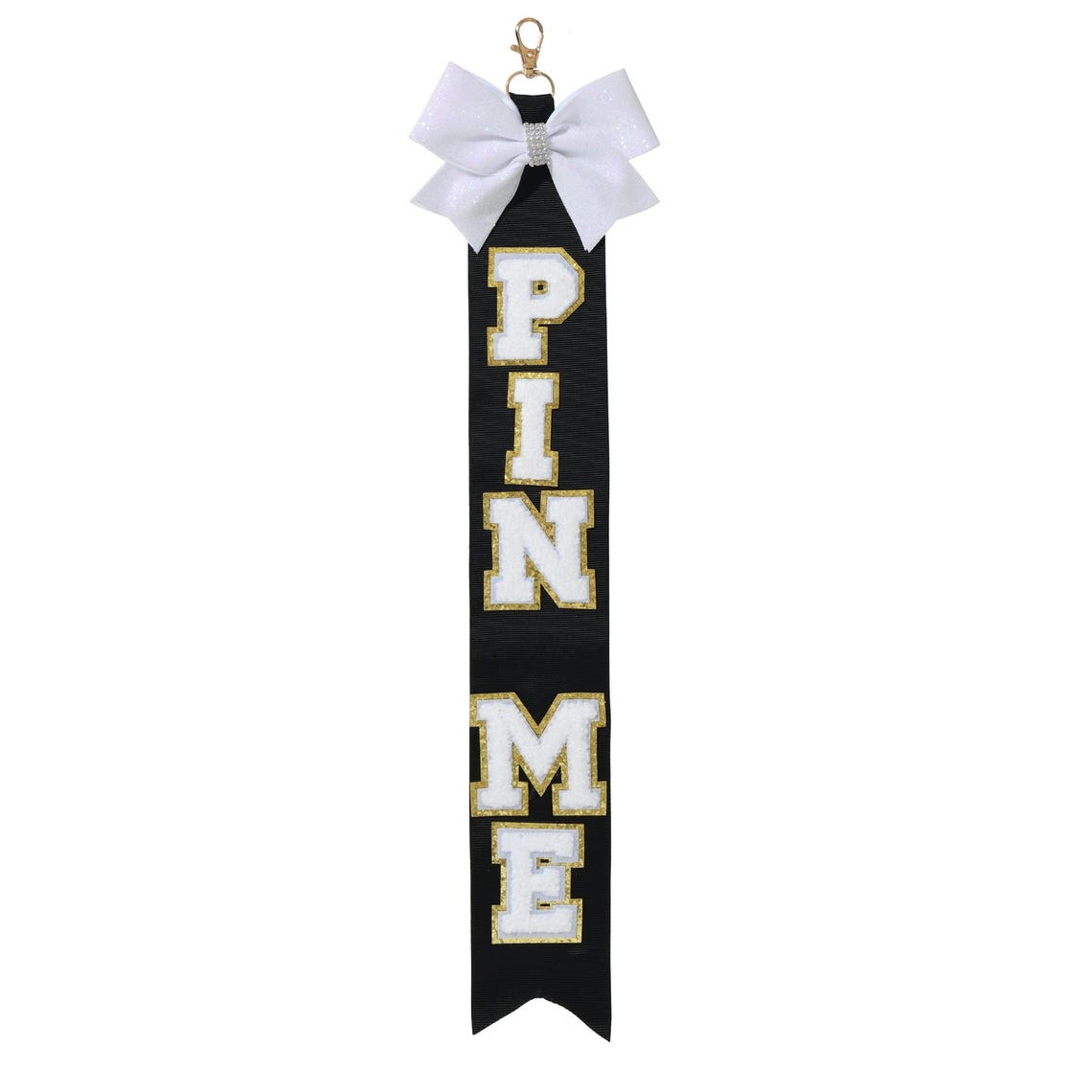 PIN ME Ribbon for Cheer Backpack With Chenille Letters. Cheerleading ...