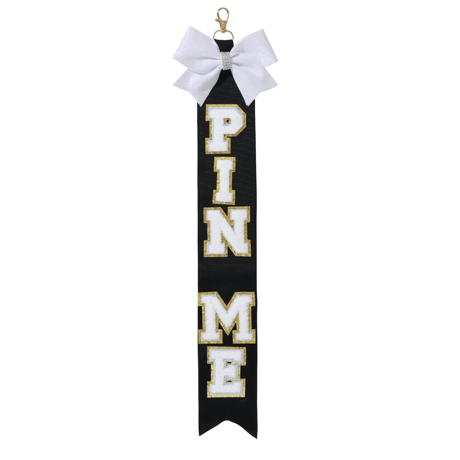 PIN ME Ribbon for Cheer Backpack With Chenille Letters. Cheerleading ...