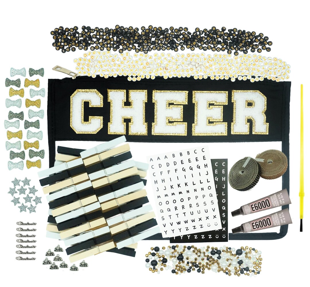 Cheer Pins Craft Kit With Colored Clothespins, Charms and More With Bag ...