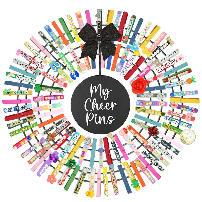 Cheer Pins Craft Kit With Colored Clothespins, Charms and More in a ...