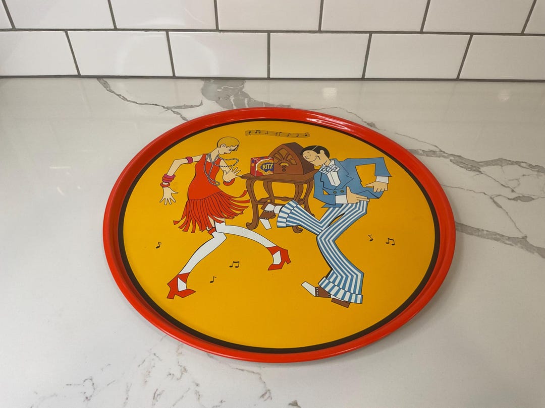 Vintage 1980s Ritz Dancing Flapper Couple Serving Tray - Etsy