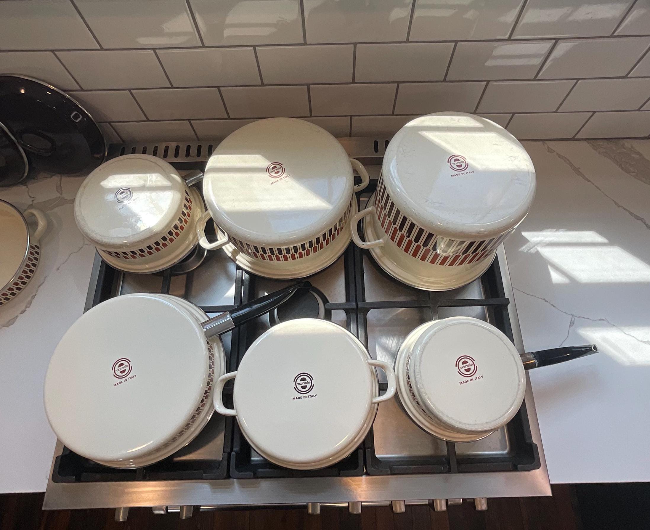 1970s Vintage Mid-century Italian Cookware Set Moneta Dragone Pattern ...