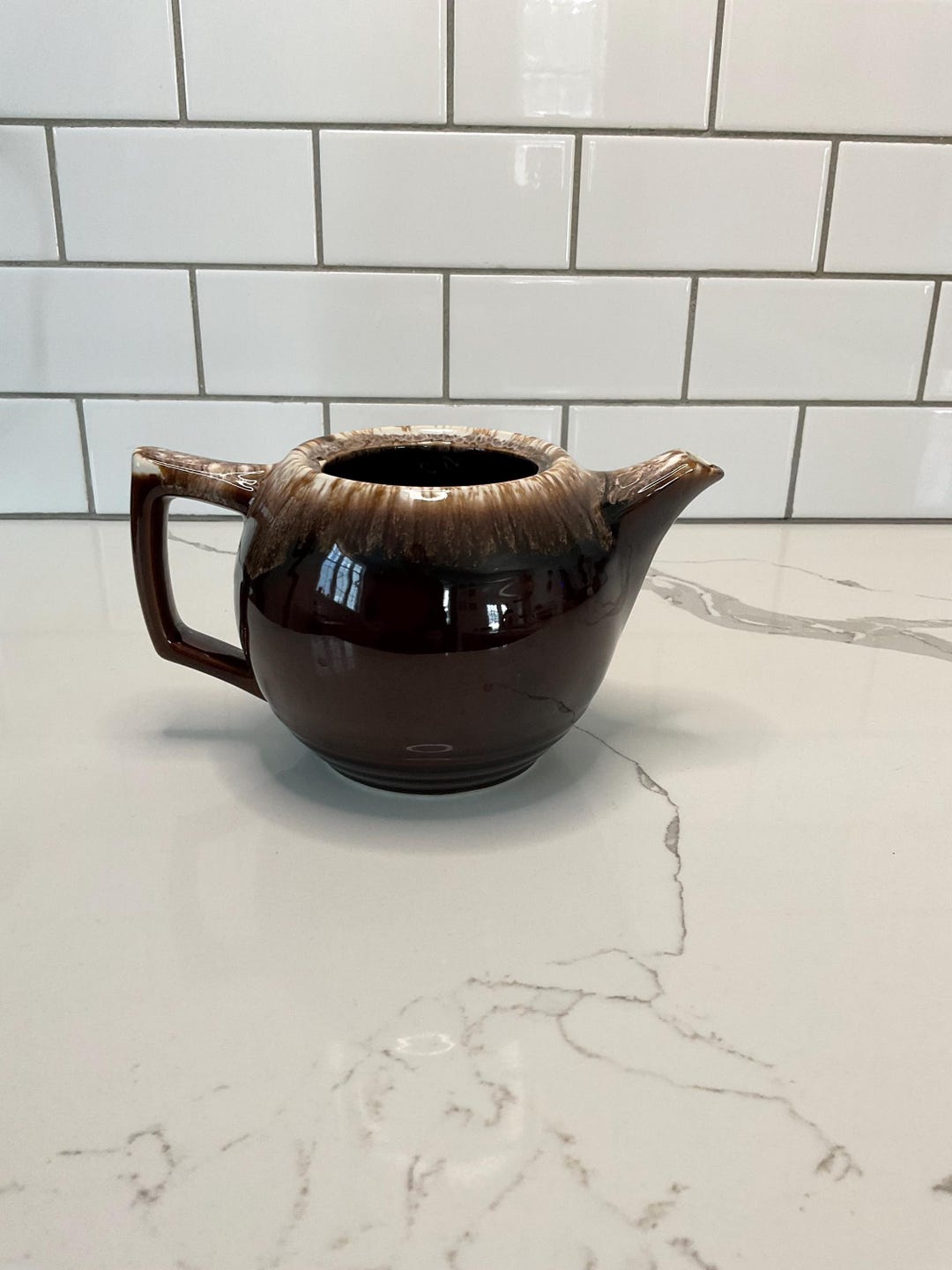 Vintage Hull Small Teapot in Brown Drip Glaze-oven Proof! - Etsy