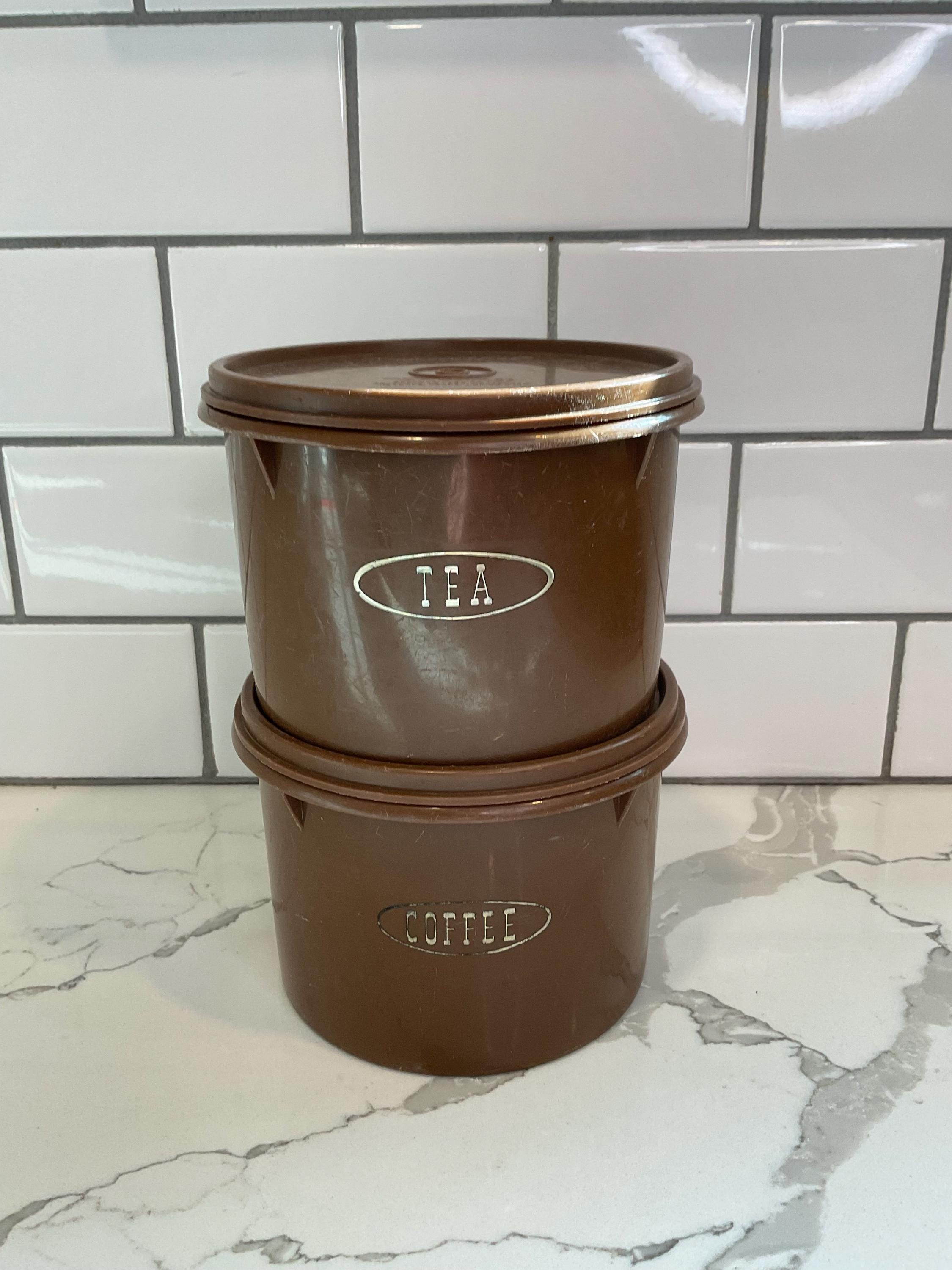 Vintage Tupperware Coffee & Tea Canister Set #263-5, 263-6 and Lids 238 ...